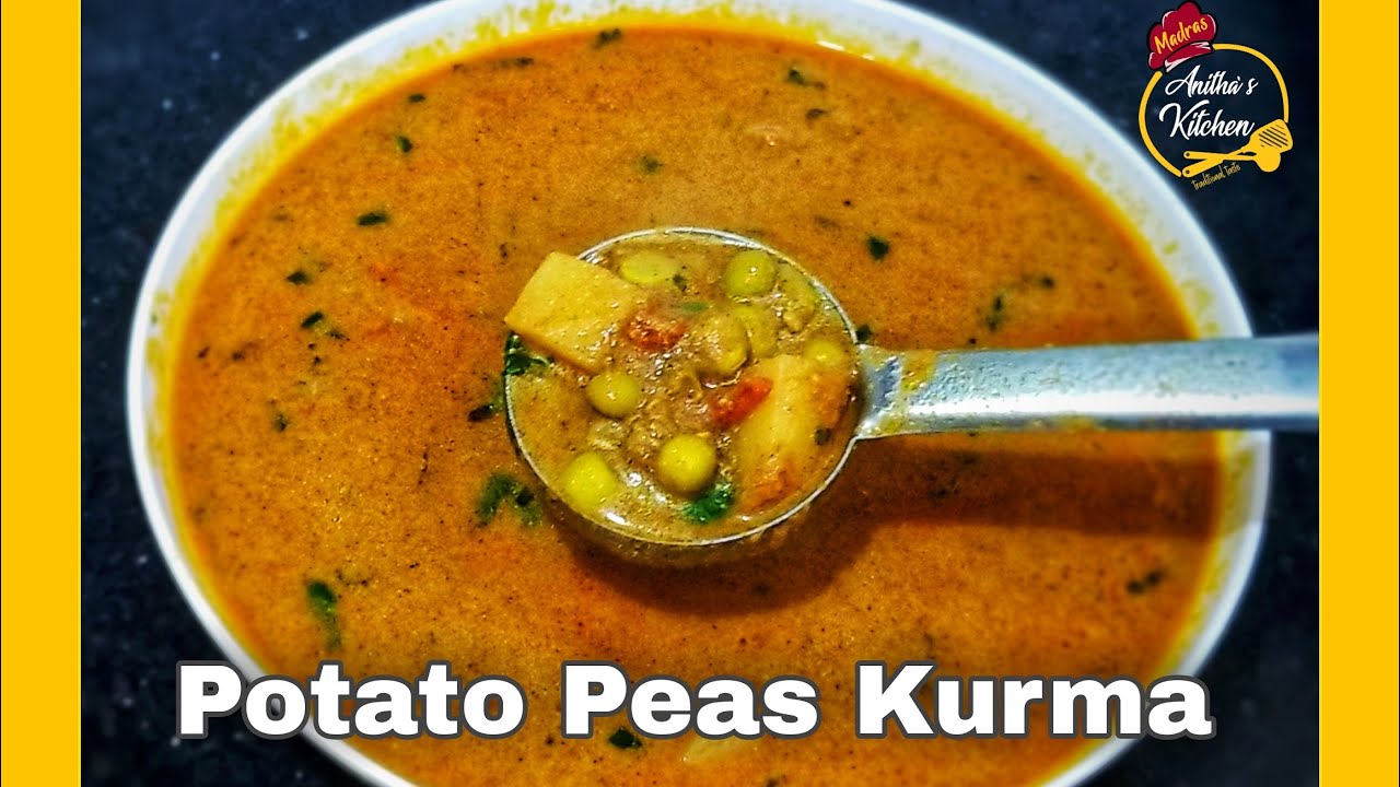 Pattani Potato Kurma | Pachai Pattani Kurma | How to make Potato Peas ...