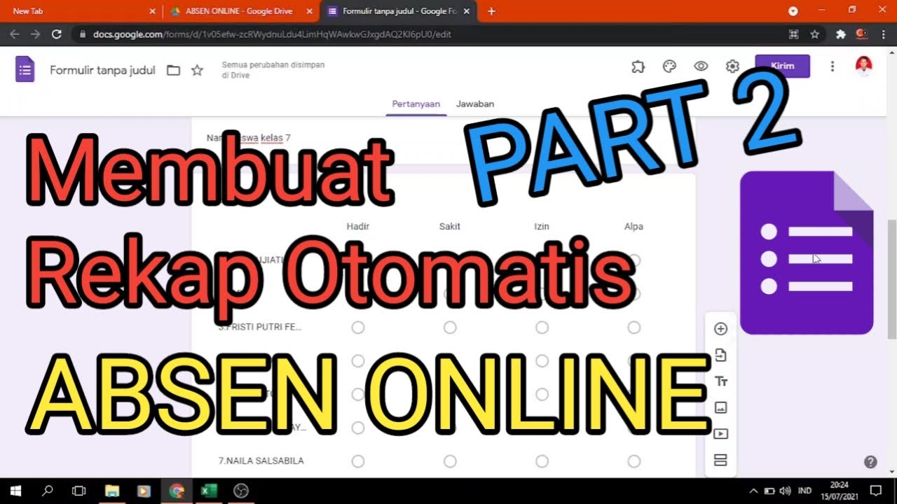 Part 2 | Membuat rekap absen online secara otomatis tiap hari dengan ...