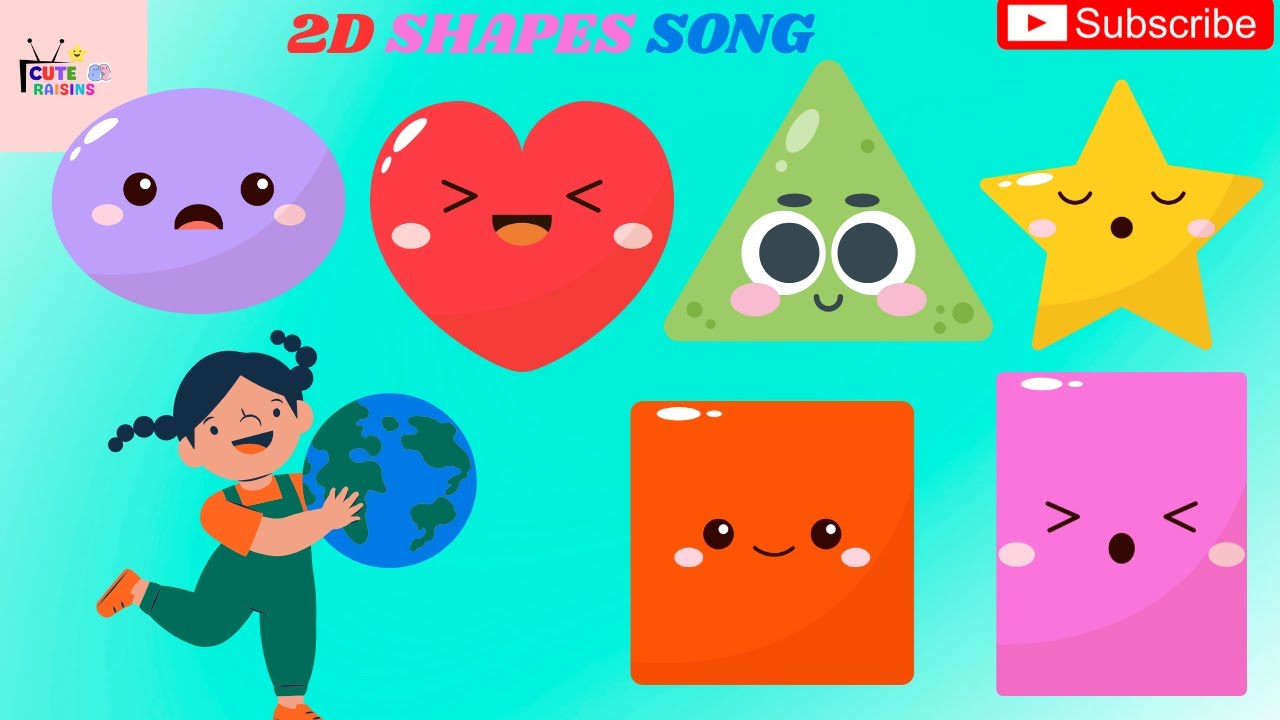 The Shape Song | Learn Shapes| Nursery Rhymes in English| 2D shapes for ...