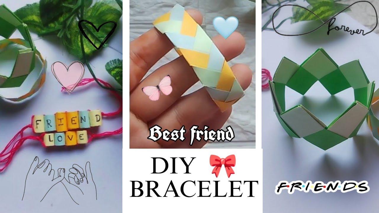 Paper Bracelet ideas 🎀💘 || Paper Craft || Friendship Day Craft - YouTube
