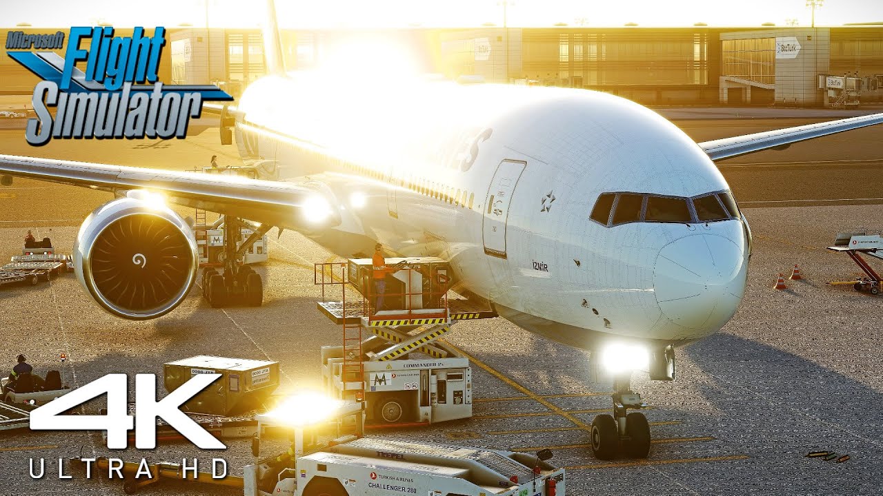 4K MAXIMUM GRAPHICS | Turkish Airlines Boeing 777-300ER Landing At NEW ...