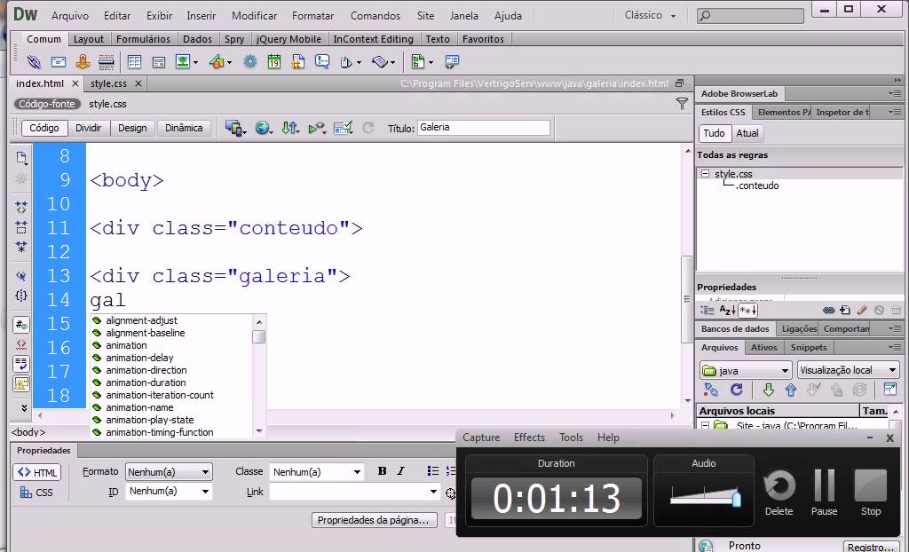 Curso de JavaScript - Aula 10 - Galeria de Imagens - YouTube