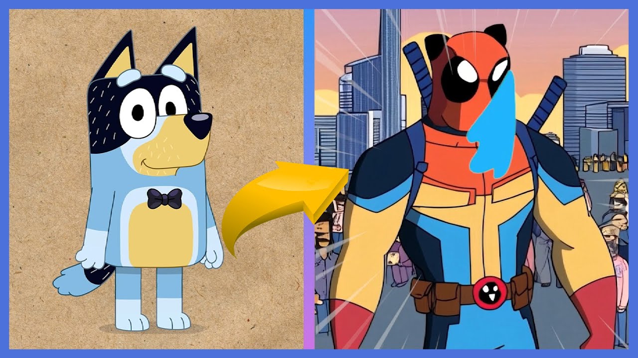 Bluey as Deadpool | Bluey In Real Life - YouTube