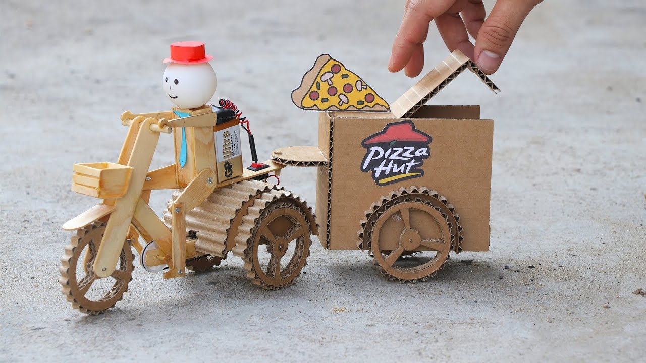 Wow! Amazing DIY Robot Pizza Delivery - Electric Bike 3 Wheels - YouTube
