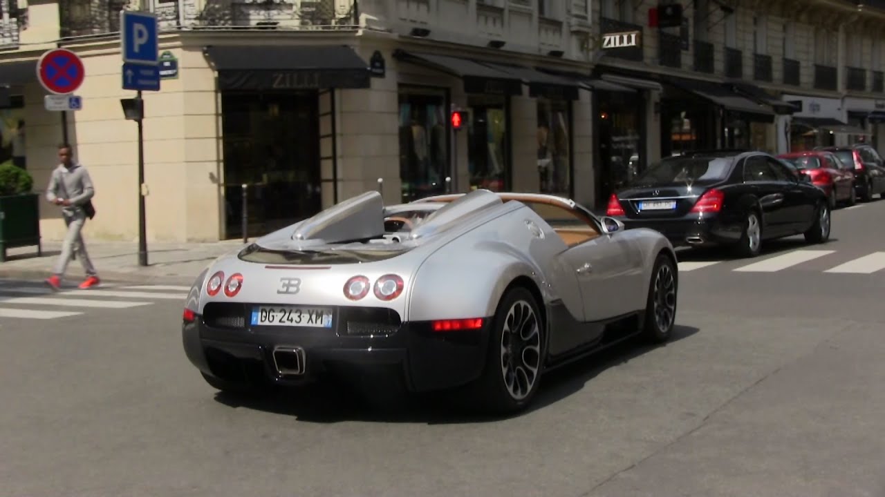 Grey Bugatti Veyron Grand Sport Spotted in Paris - YouTube