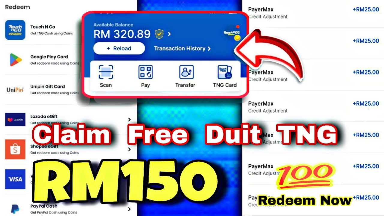Total RM150 !! Claim Duit Dari Touch N Go eWallet | 10 minit je main ...