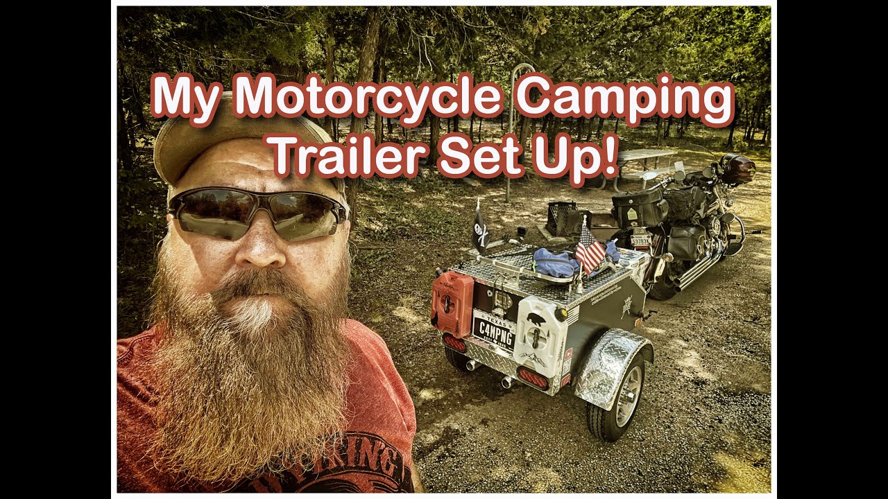 Motorcycle Camping Trailer Set Up - YouTube