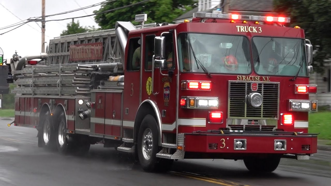 Syracuse Fire Department Truck 3 Responding 7/10/23 - YouTube