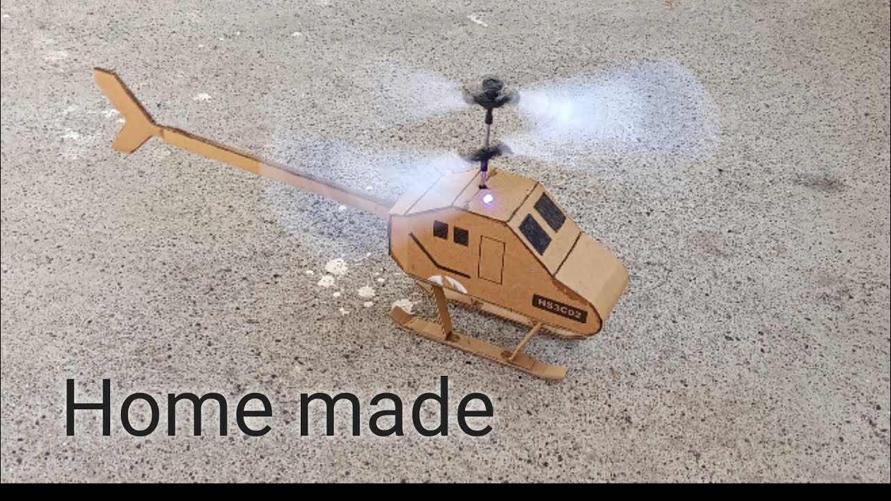 How to make cardboard Helicopter with RC motor - YouTube