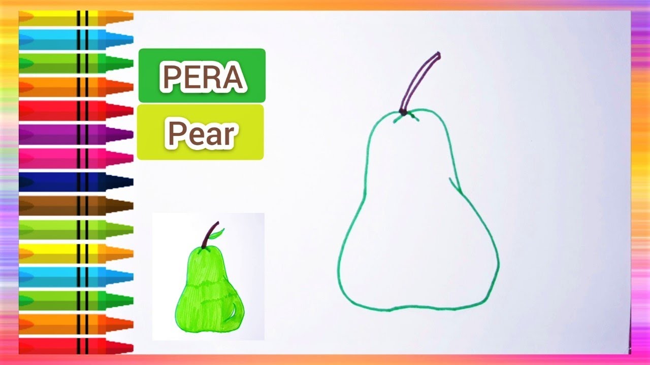 CÓMO DIBUJAR UNA PERA PASO A PASO | Dibujo de PERA | How to Draw a PEAR ...