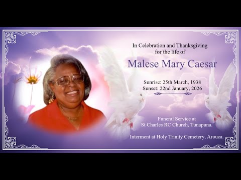 Celebration and Thanksgiving for the life of Malese Mary Caesar - YouTube
