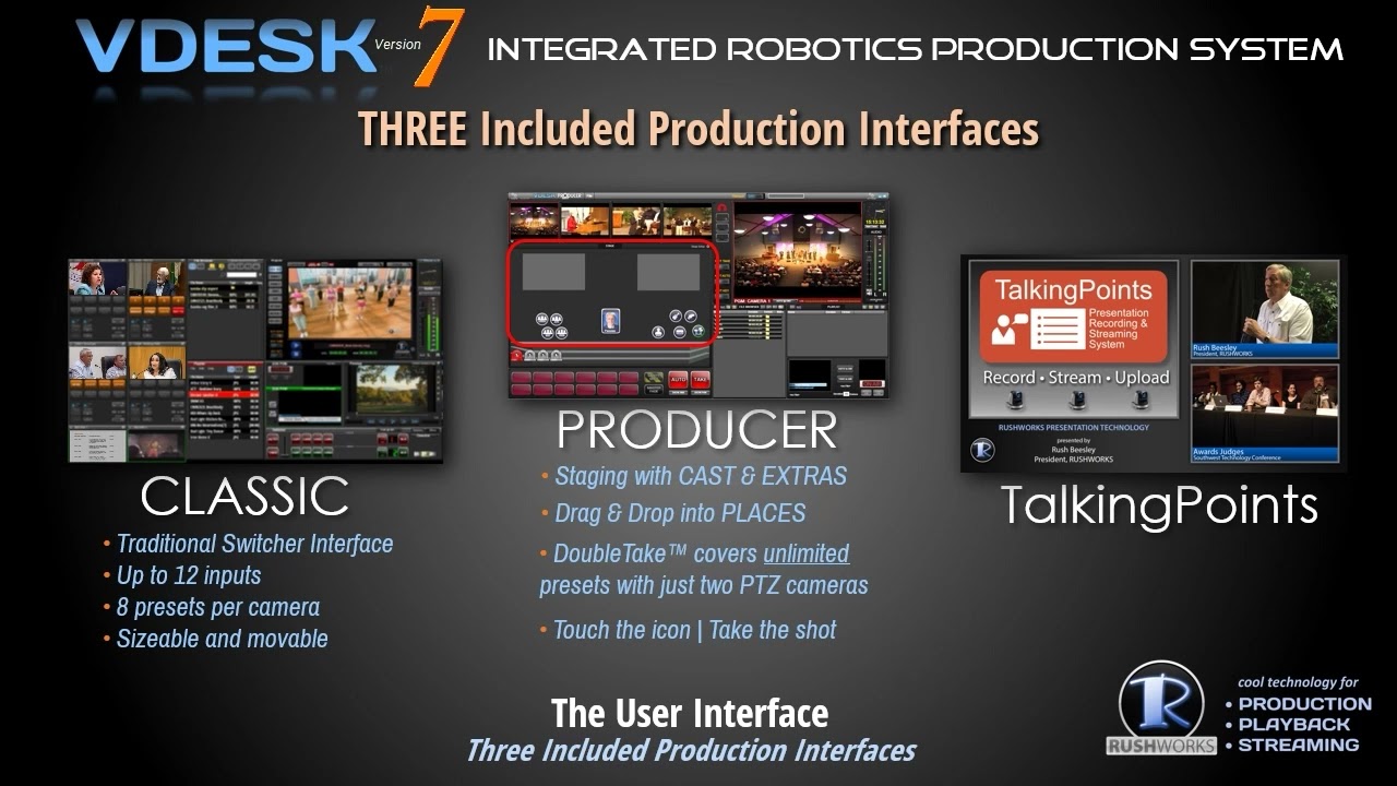 VDESK Version 7 -Three Included Production Interfaces - YouTube