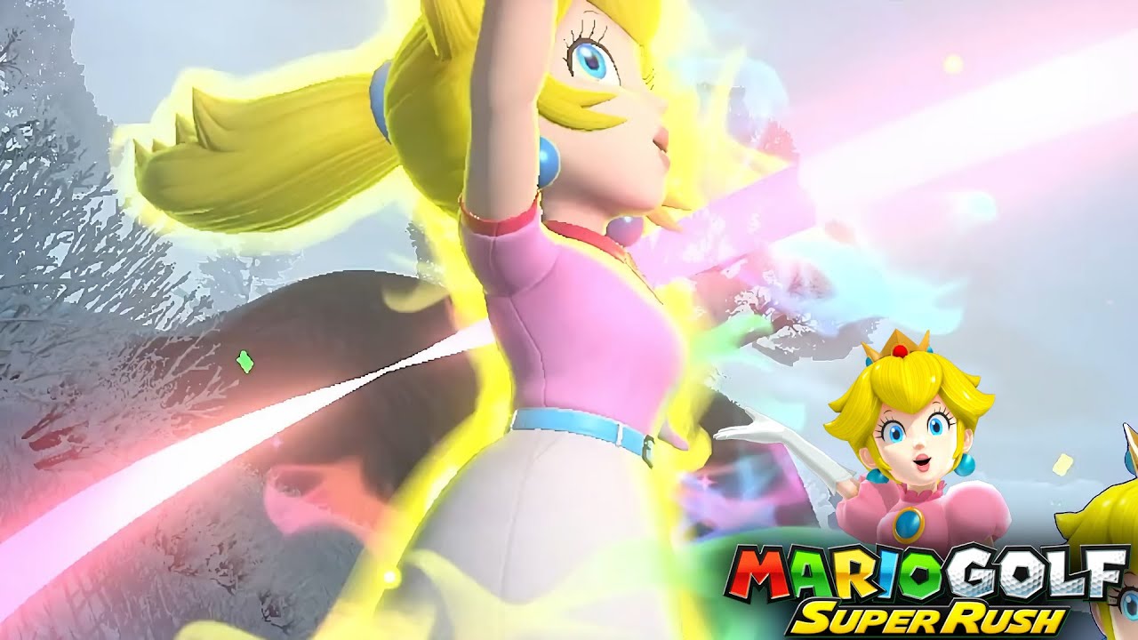 Mario Golf Super Rush Peach vs Daisy vs Rosalina in Blustery Basin ...