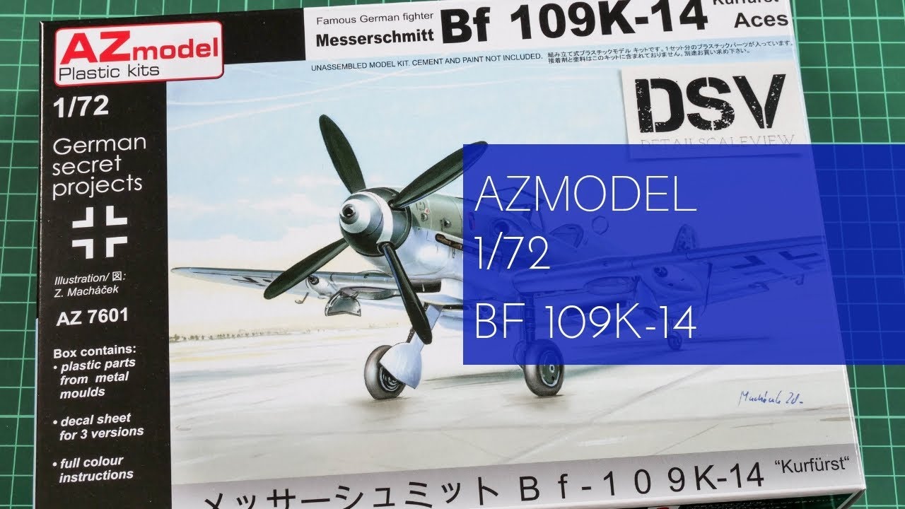 AZmodel 1/72 Bf 109K-14 (AZ7601) Review - YouTube