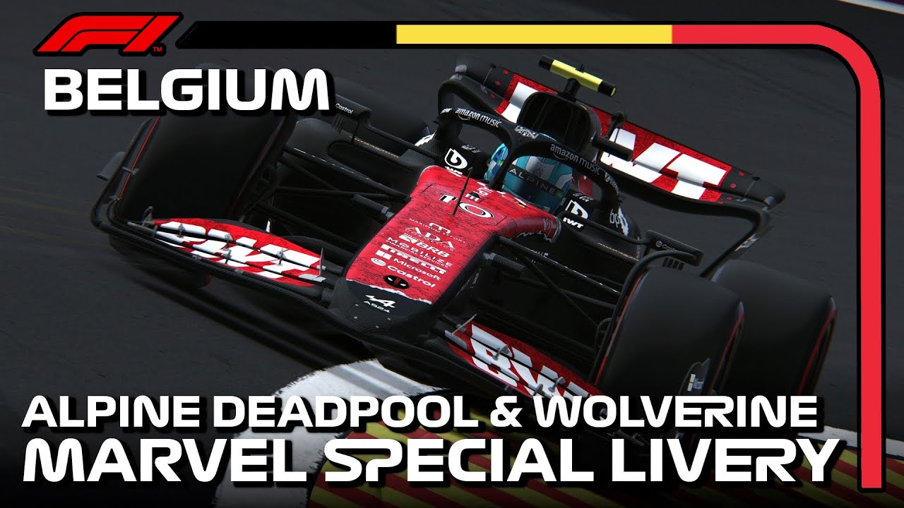 F1 2024 Alpine Deadpool & Wolverine MARVEL BelgiumGP Special livery S2 ...