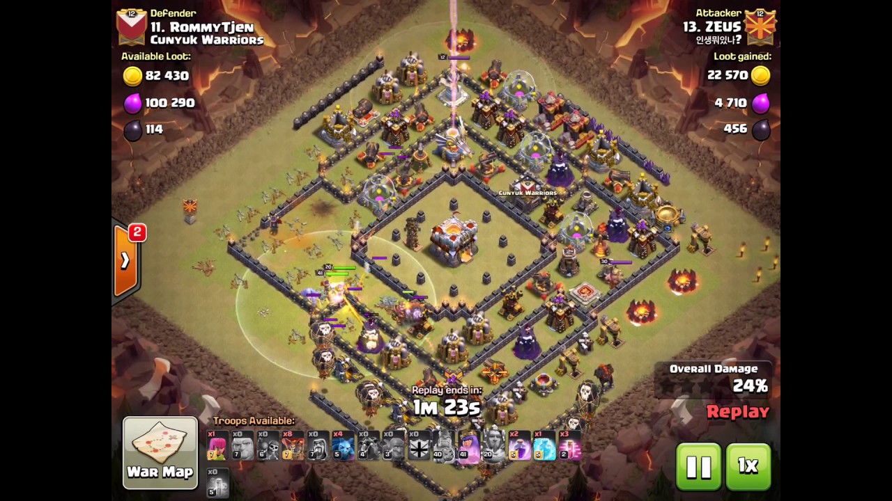 Clash of Clan 3star TH11 [Cunyuk Warriors] 11홀 완파 - YouTube