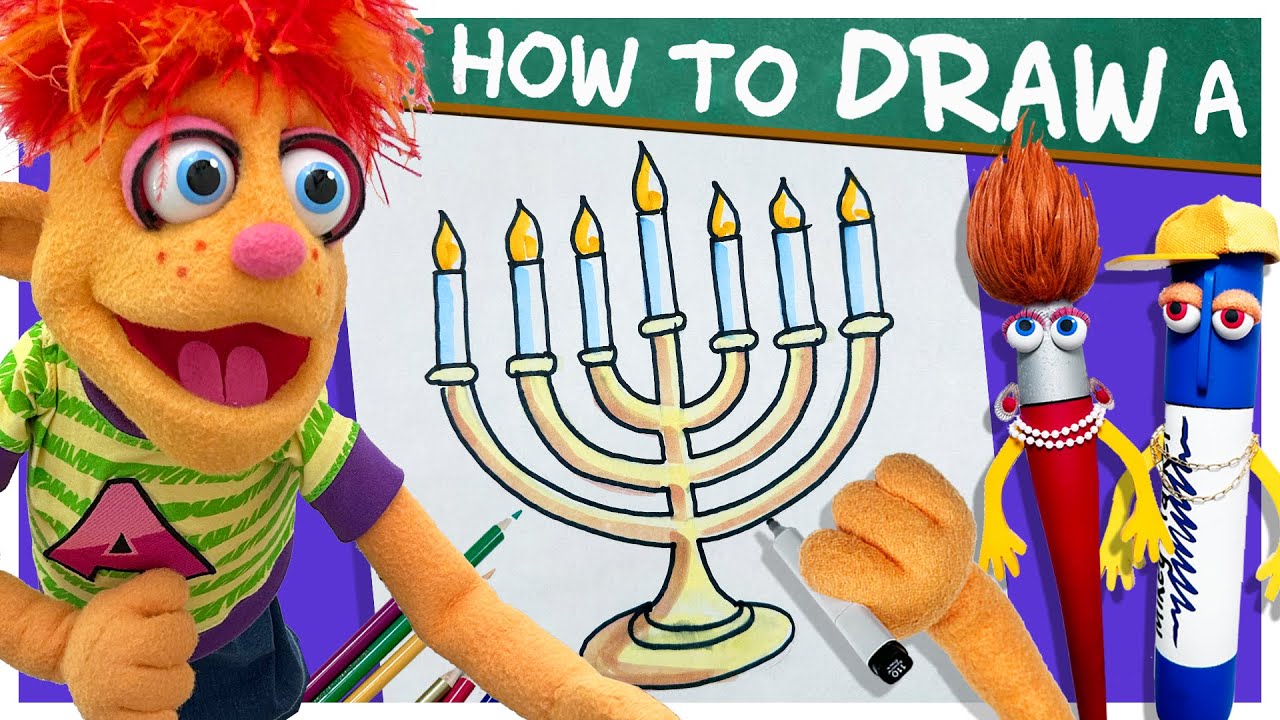 How To Draw a Menorah | Art Tutorial for Kids | Artie's Show - YouTube
