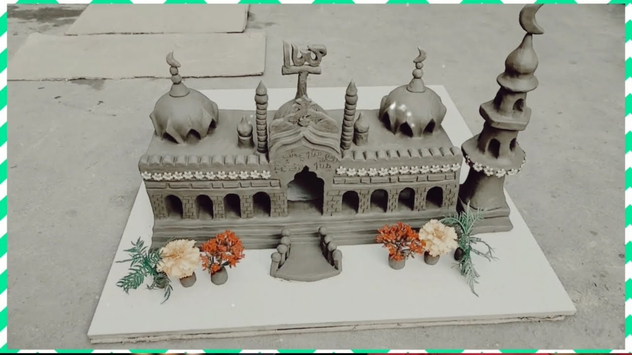 How to build a beautiful mosque with clay | mini clay mosque | creative ...