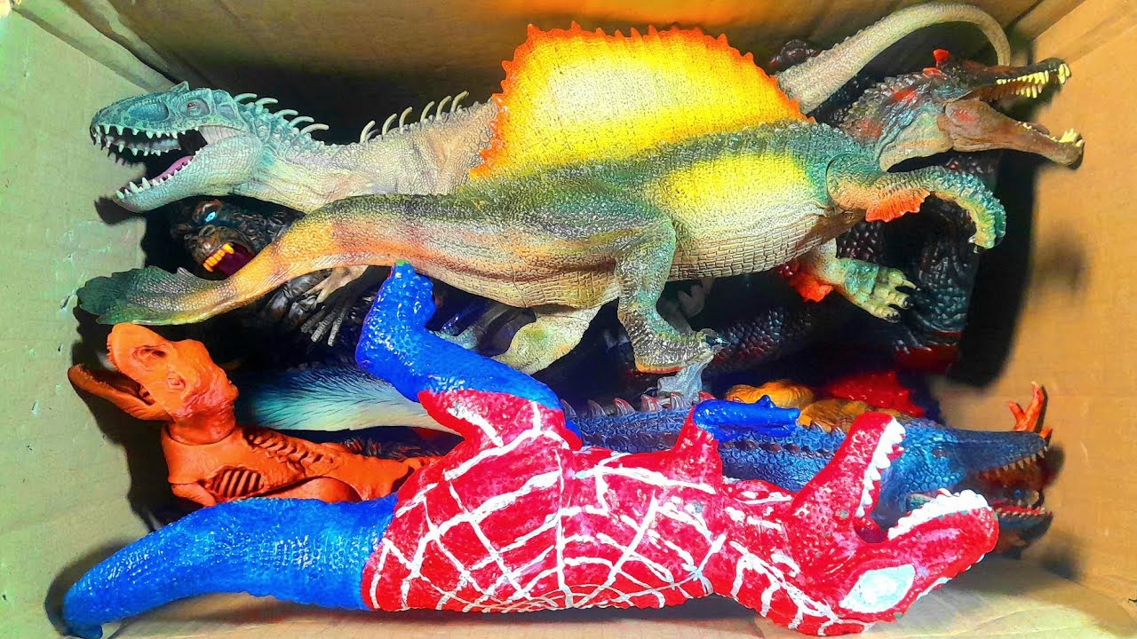 Unboxing Review ASMR Jurassic World Colorful Dinosaur Tirex, Spinosaur ...