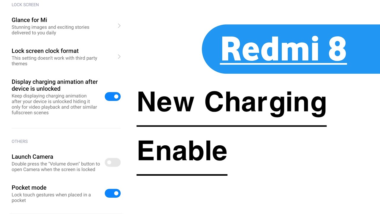 Redmi 8 How To Enable New Charging Animation - YouTube