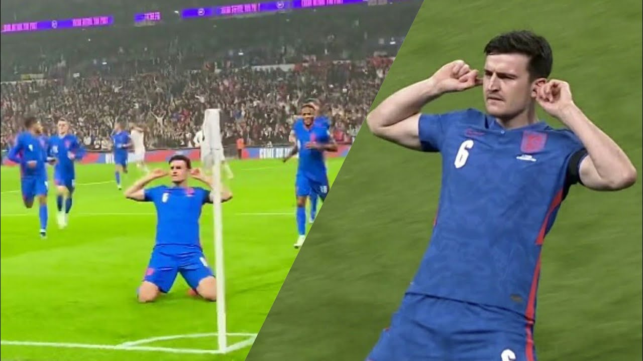 Harry Maguire fingers in ears celebration against Albania - YouTube