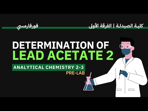 Determination of lead acetate sample 2 | Analytical 3 | Pre Lab 4 ...