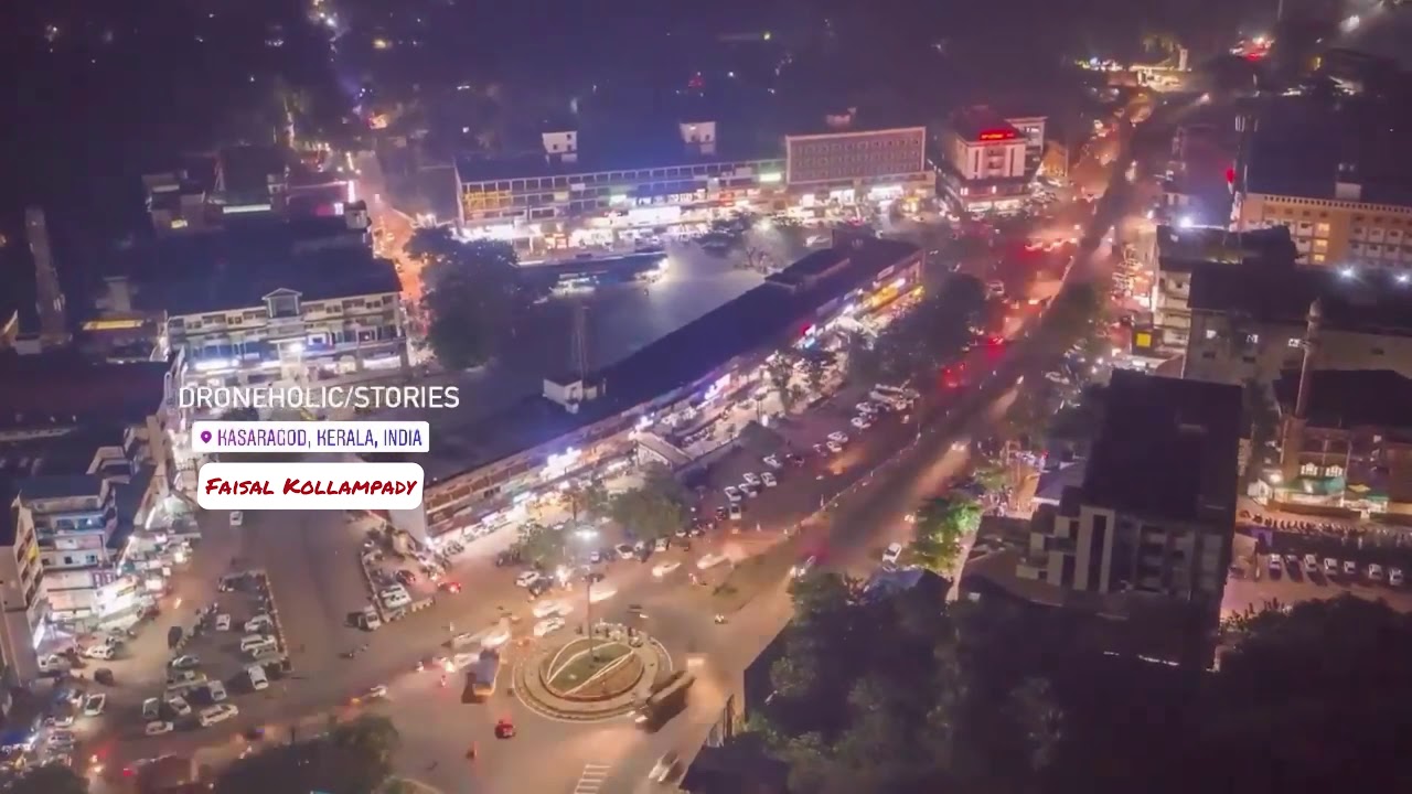 Kasaragod New Bus 🚌 Stand Night Drone View - YouTube