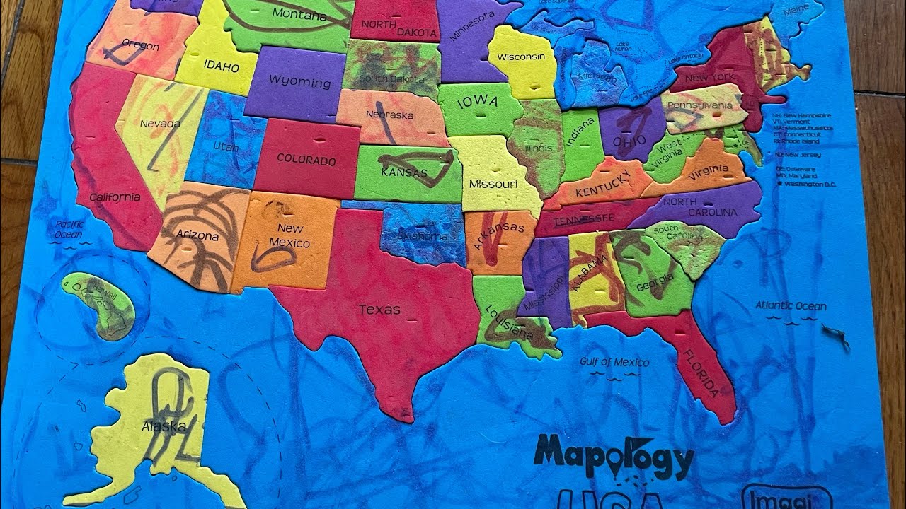 United States Map Puzzle (Mapology) - learning spelling and geography ...