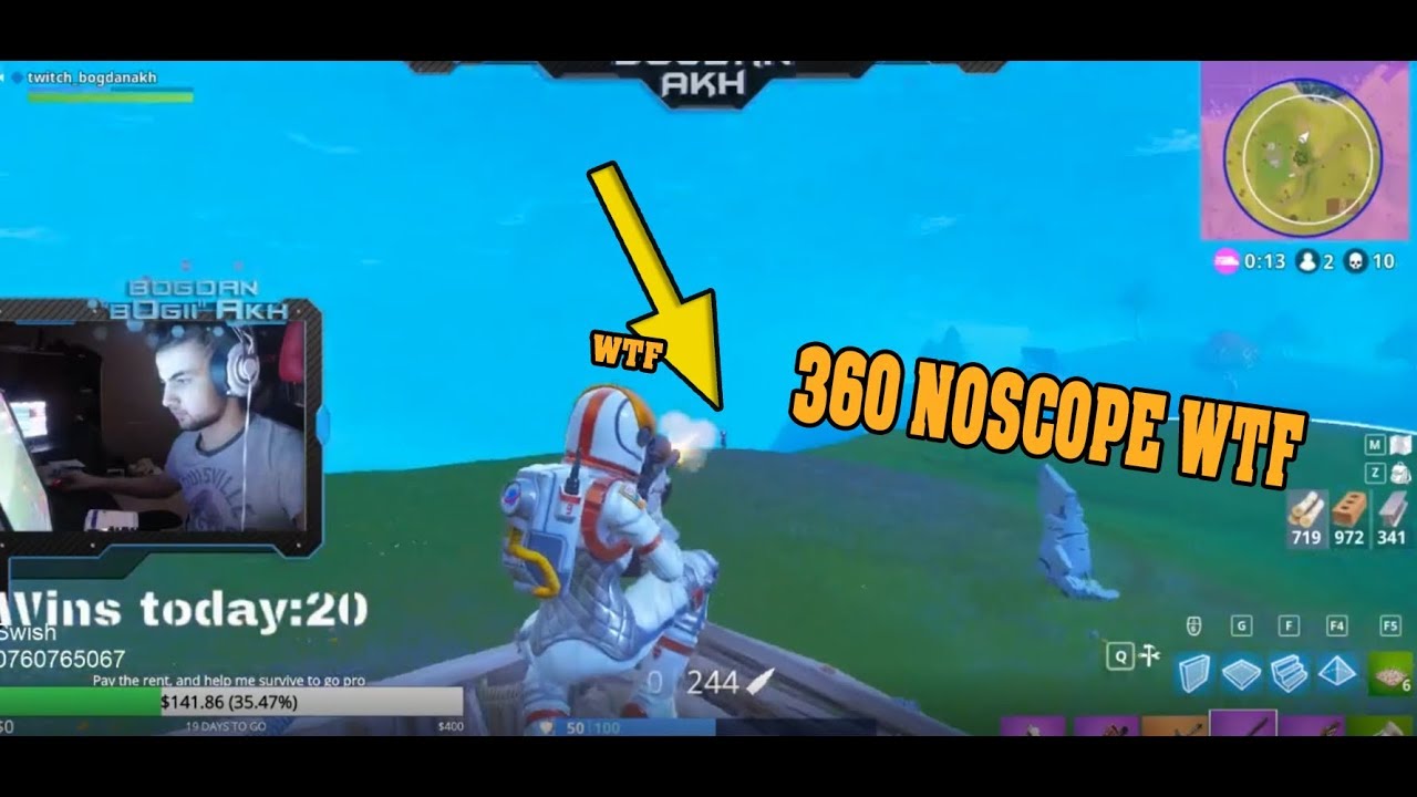 BogdanAkh Fortnite highlights 1# | TWO 360 NOSCOPE IN ONE GAME - YouTube