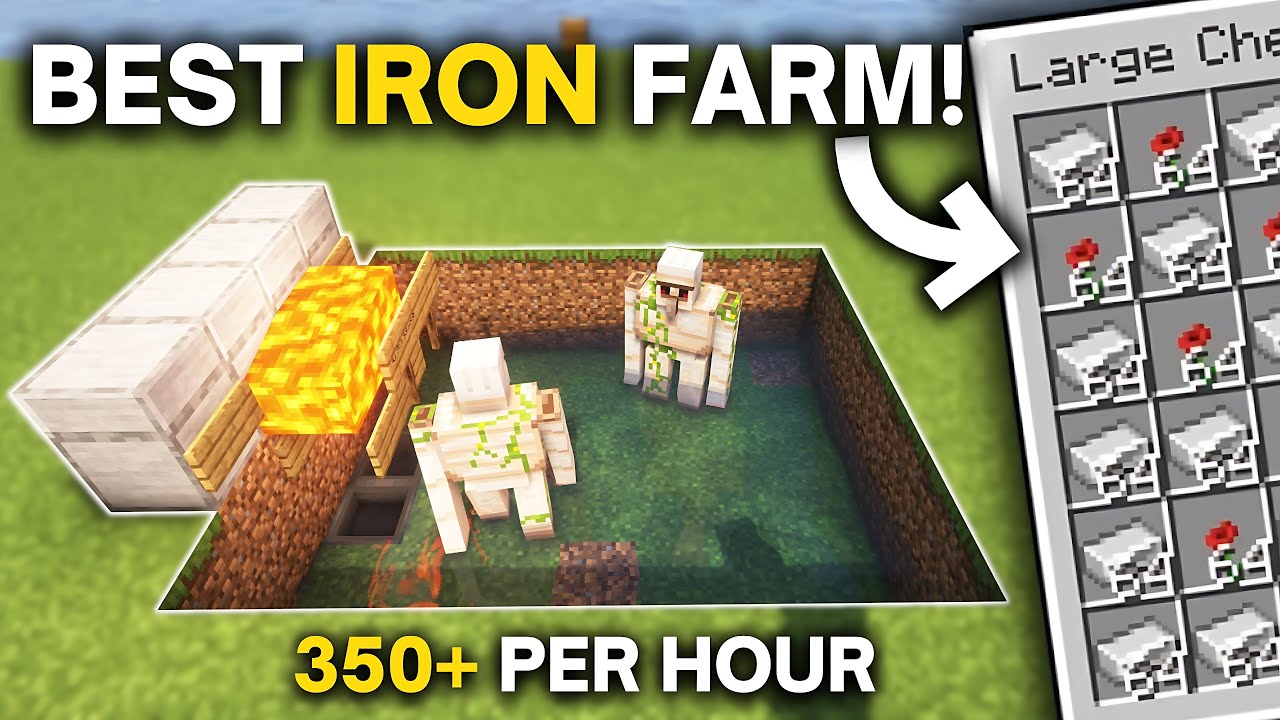 The BEST IRON Farm in Minecraft 1.21 | 350+ Iron Per Hour - YouTube