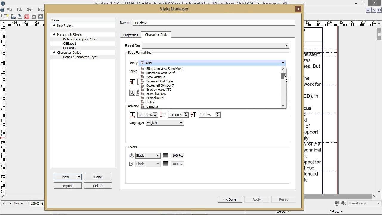 Creating and using styles in scribus - YouTube