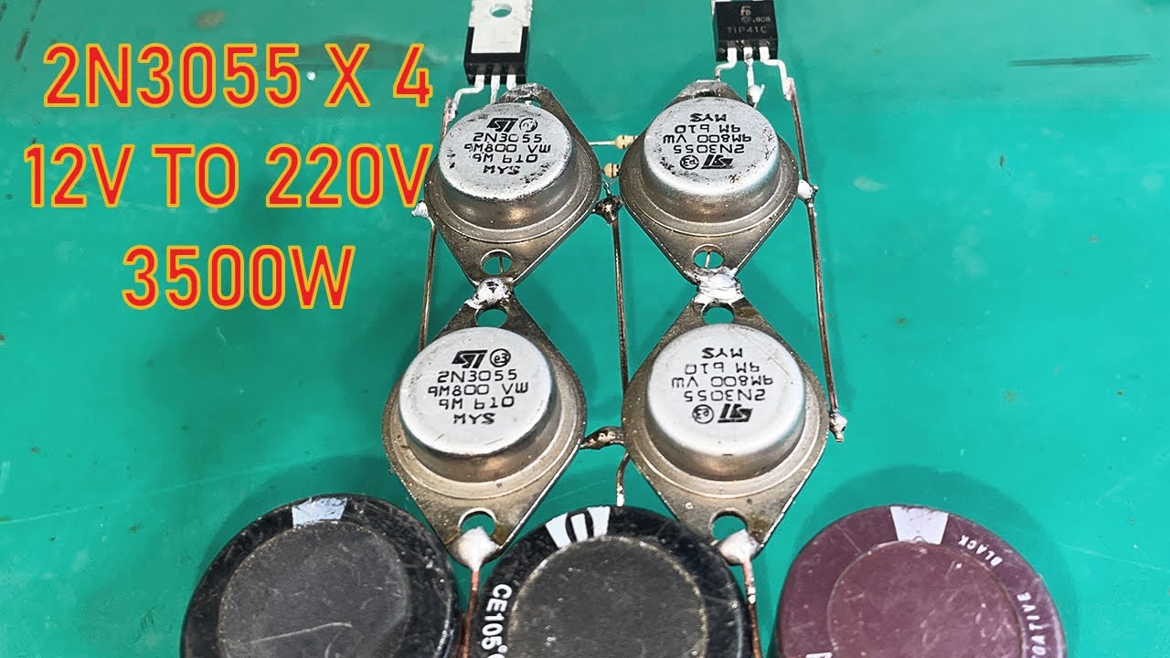 Inverter 12v to 220v, 2N3055 X 4, @Creative_prodigy_101 - YouTube