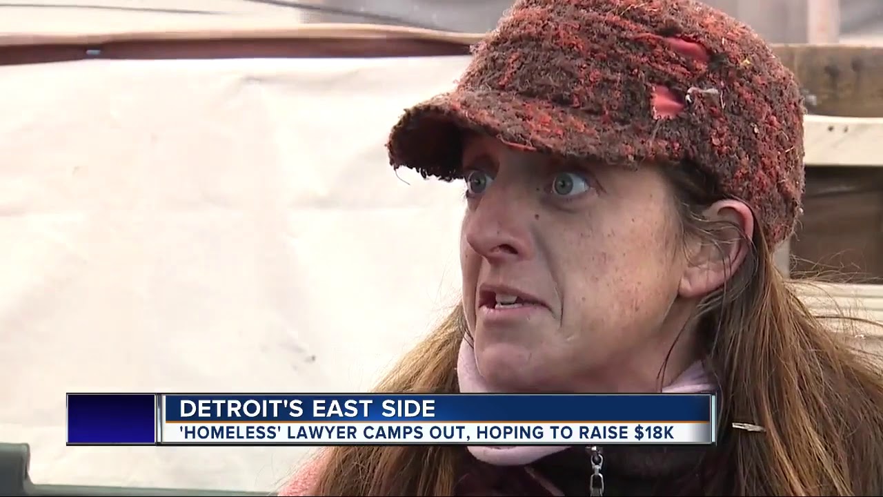 'Homeless' lawyer camps out on Detroit's east side, hoping to raise ...