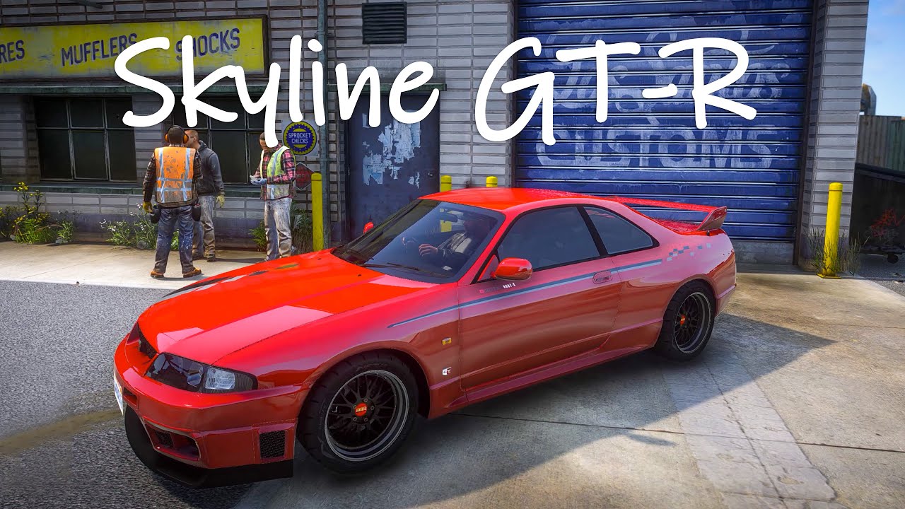 GTA 5 Nissan Skyline GT-R R33 V-Spec + Realistic Engine Sound Mod ...