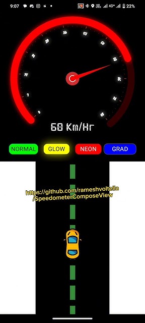 Speedometer compose Glow effect version - YouTube