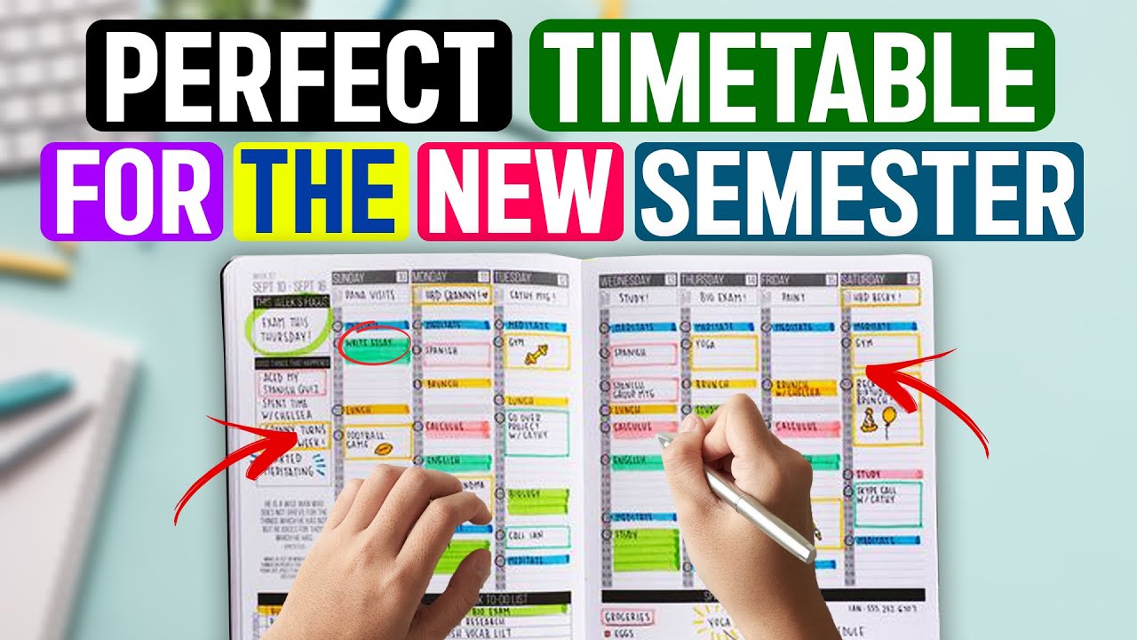TOPPERS TIMETABLE for the NEW SEMESTER| Best Time Table for Students🔥 ...