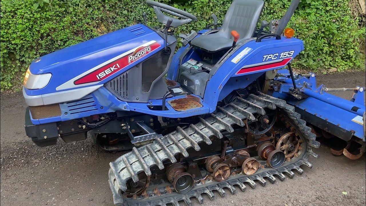 Iseki TPC153 Track Compact Tractor & 1.5 Meter Rotavator - YouTube