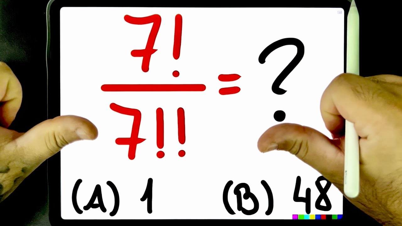 🔥 7!/7!! = ??? Já ouviu falar em DUPLO FATORIAL? 😱 Divisão de FATORIAL ...