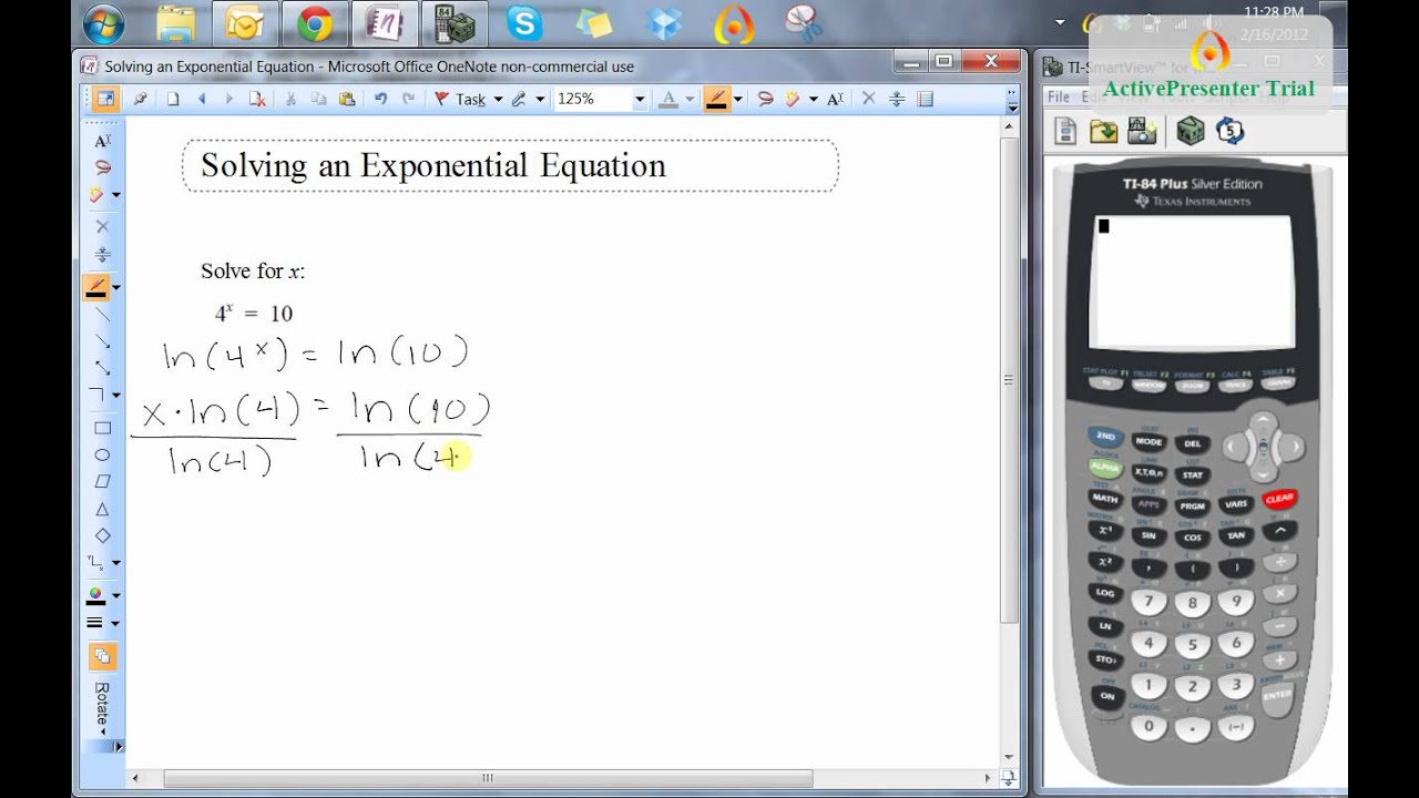 Solving an Exponential Equation - YouTube
