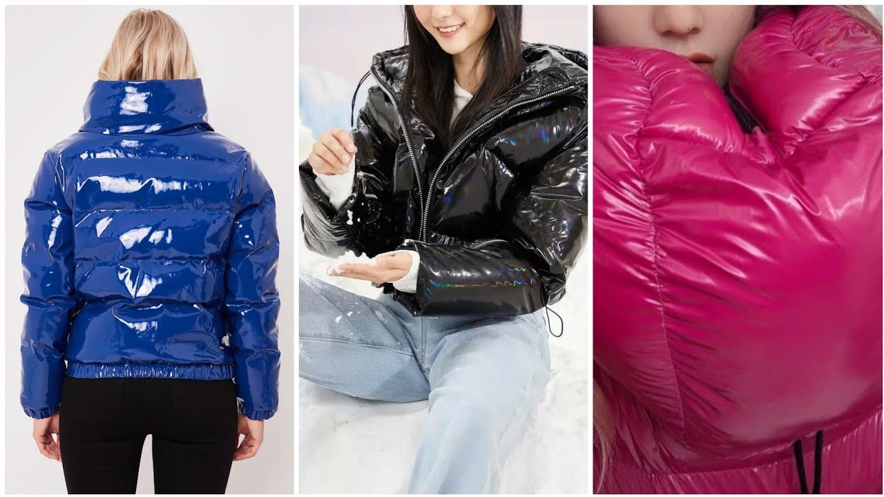 best designer ideas for ladies of latex puffer jacket design - YouTube