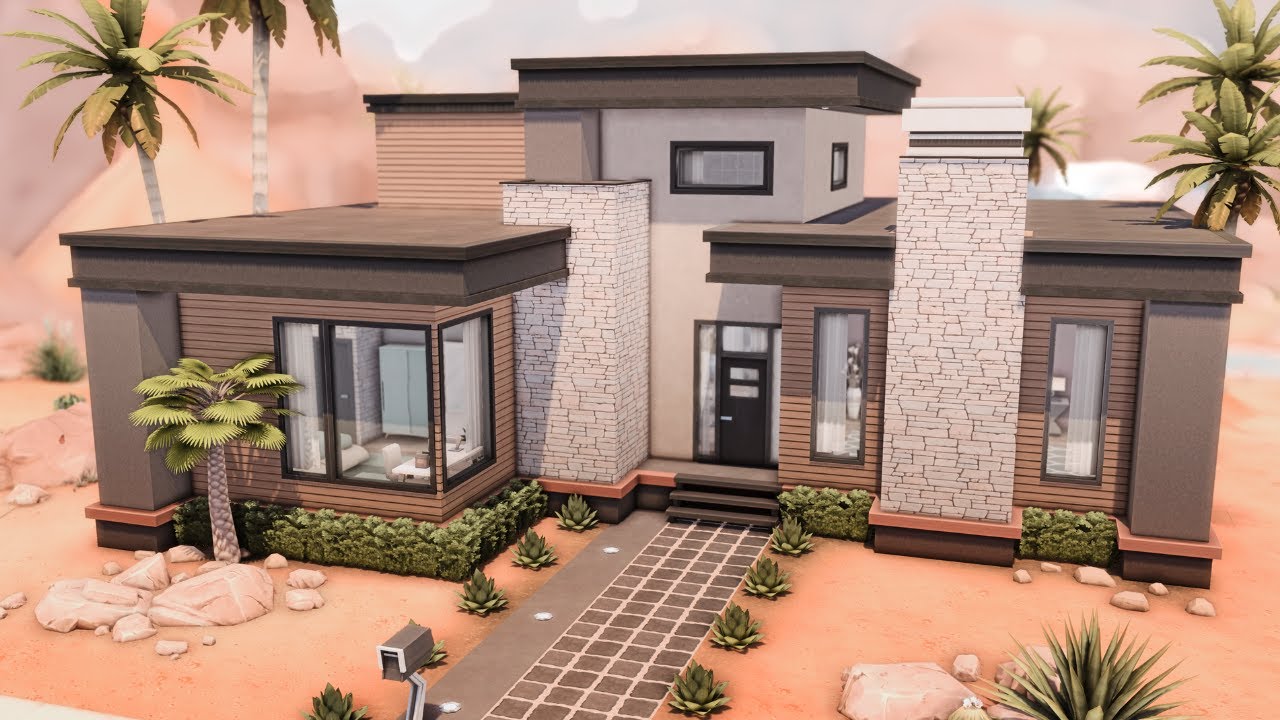 OASIS SPRINGS BASE GAME MODERN HOUSE 🌵 The Sims 4 Speed Build | No CC ...