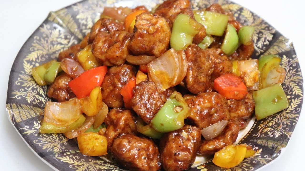 Chilli Soya Chunks simple recipe - YouTube