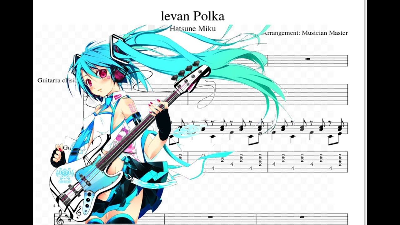 Hatsune Miku - levan Polka | Guitar tutorial Tab - YouTube
