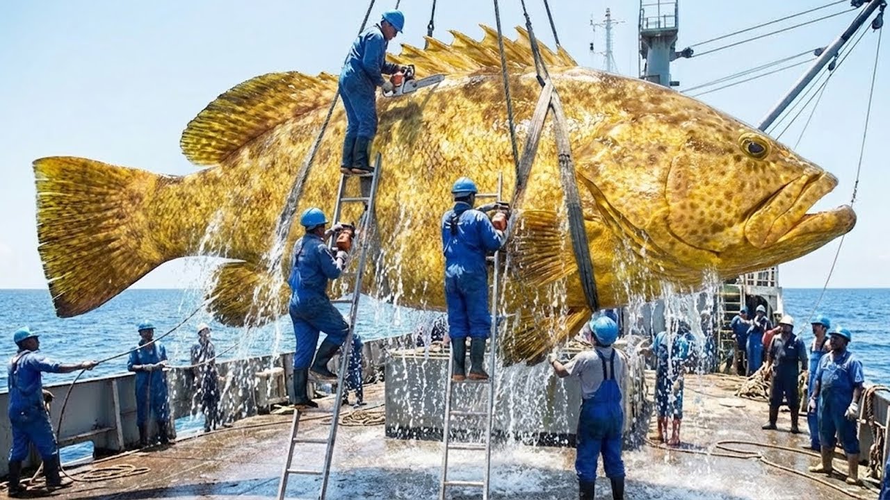 Hunting giant 7000kg groupers – How European fishermen catch such deep ...