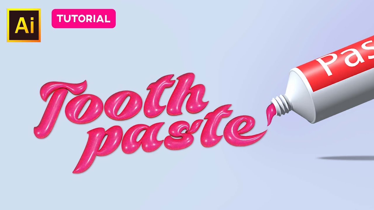 How to make 3D Toothpaste in Adobe Illustrator | Easy 3D - YouTube