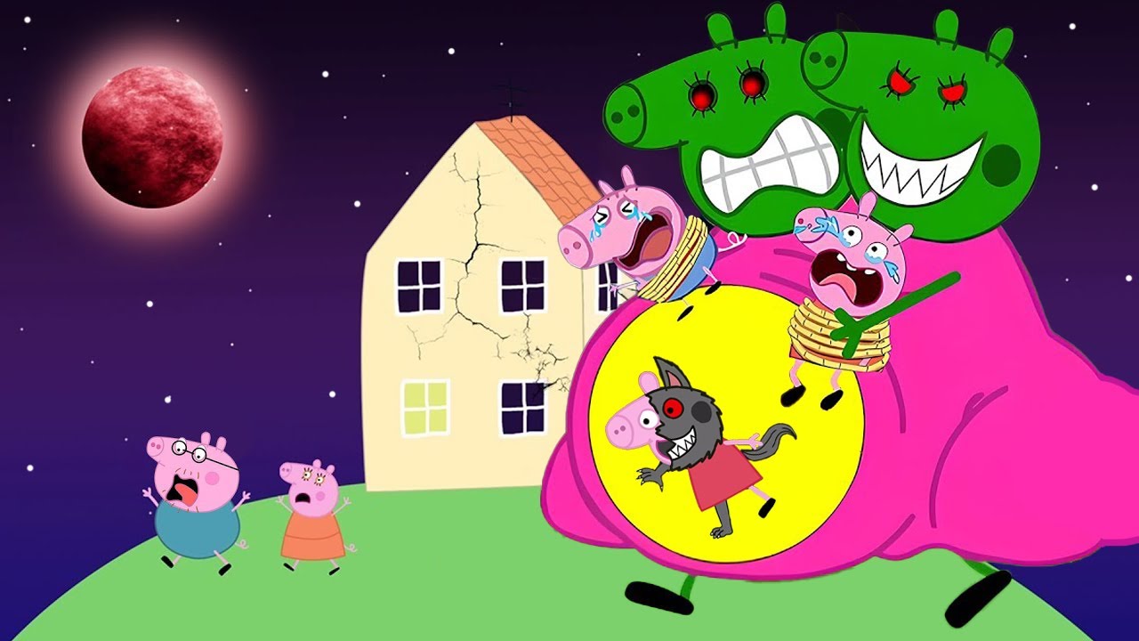 Zombie Apocalypse, Mommy Pig turns into a two headed monster!!! Peppa ...