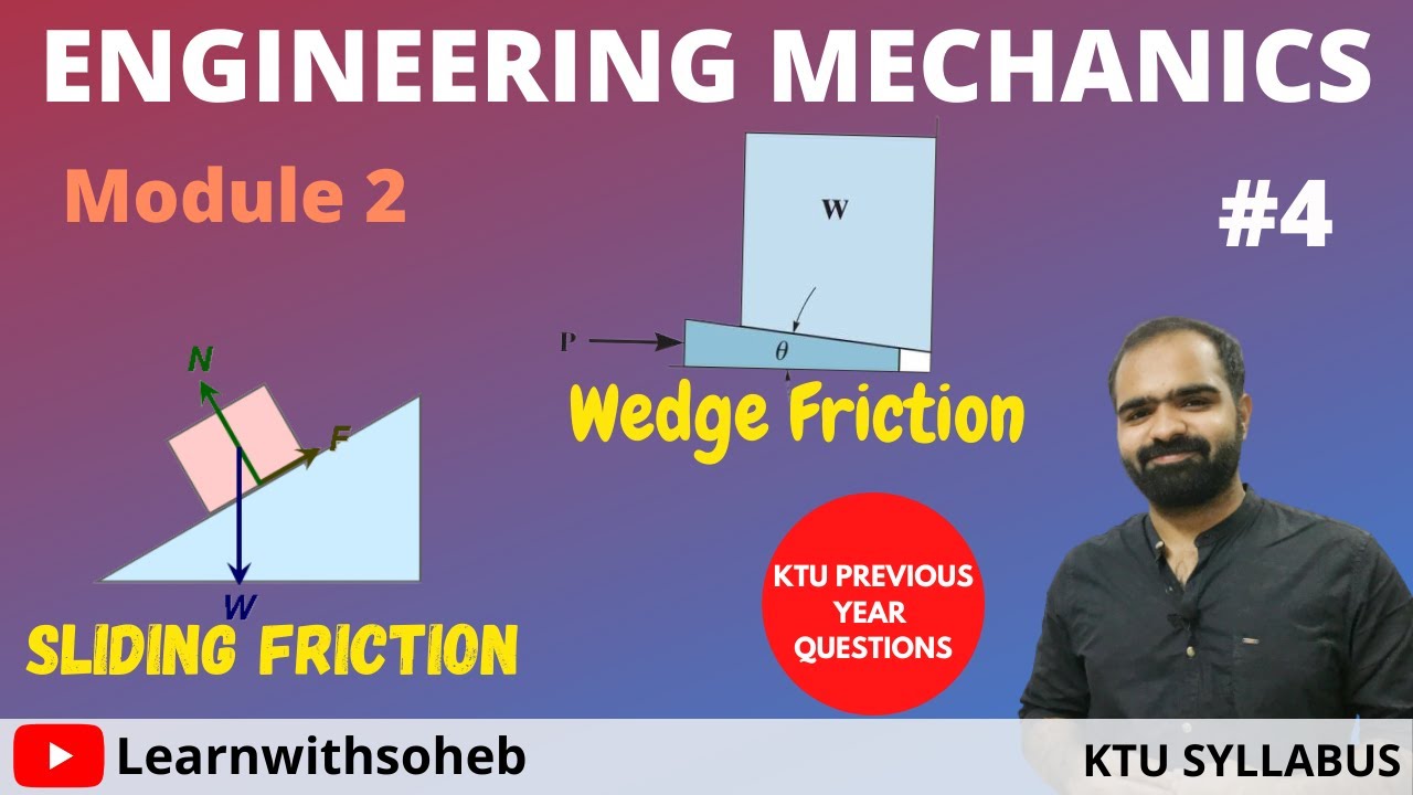 Sliding Friction and Wedge Friction Problems|| Engineering Mechanics ...