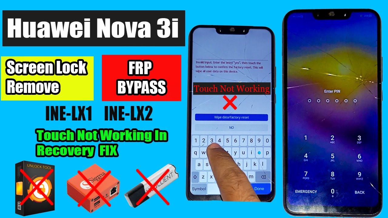 Huawei Nove 3i Ine-lx1 ine-lx2 Touch Not Working In Recovery 100% Fix| Nova 3i Hard Reset - YouTube