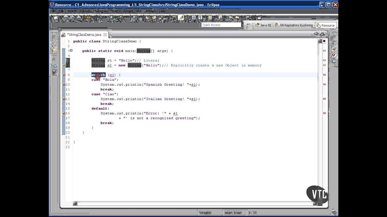 Advanced Java tutorial - The String Class - YouTube