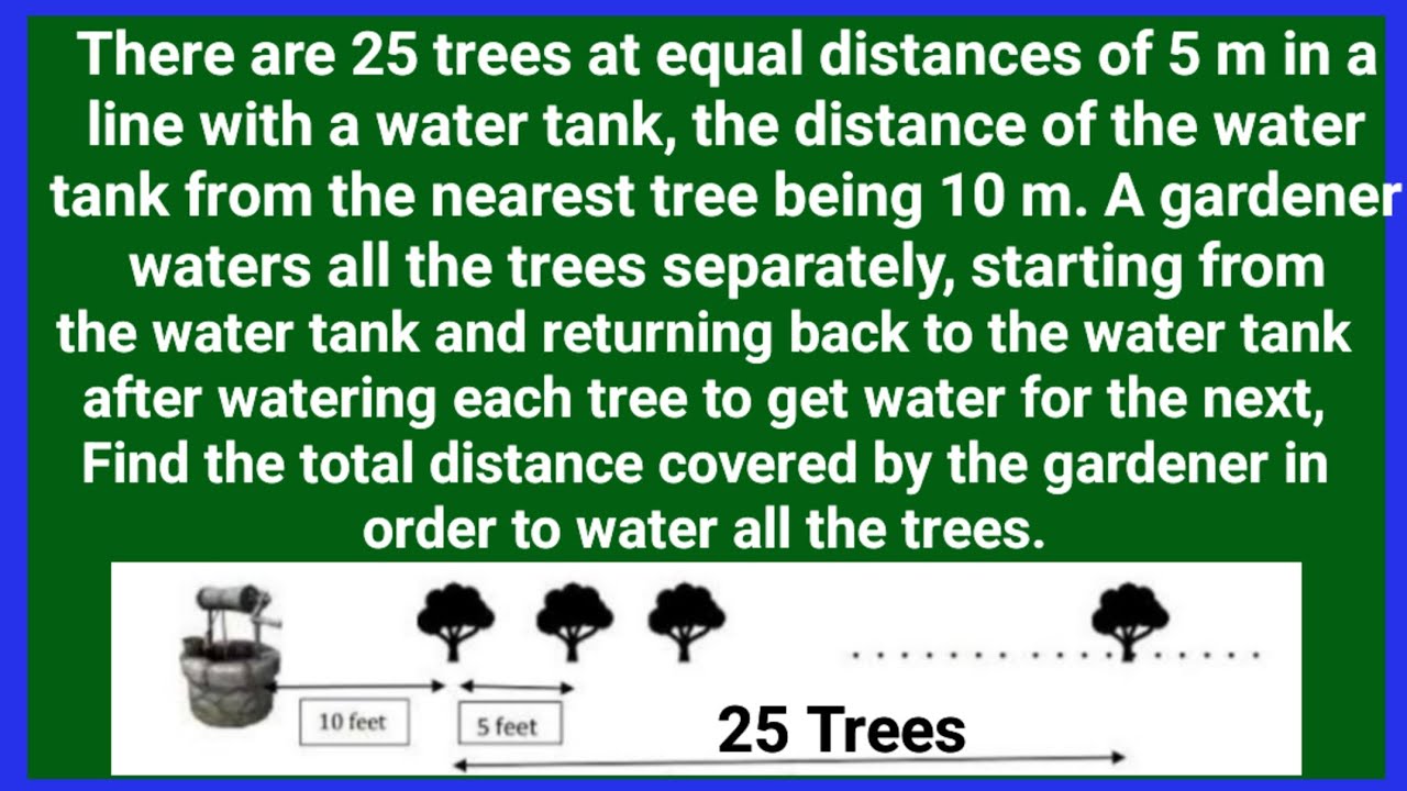There are 25 trees at equal distances of 5 m in a line...... - YouTube